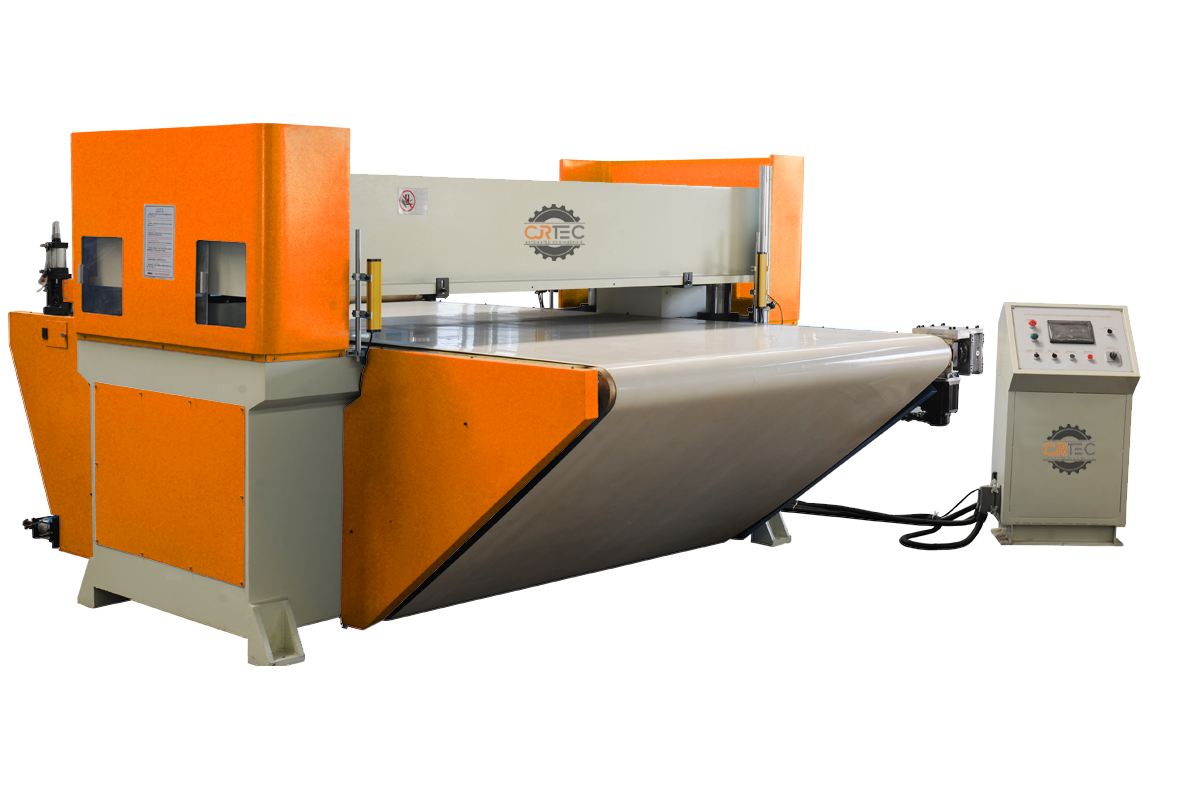 CNC BEAM PRESS with CONVEYOR BELT DELIVERY SYSTEM | CJRTec Clicker Press